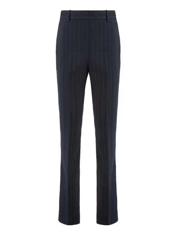 Pinko Straight Chalk-striped Trousers - Blue