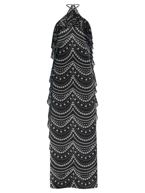 Misa Stranded Pearls Lupita Halter Maxi Dress - Stranded P