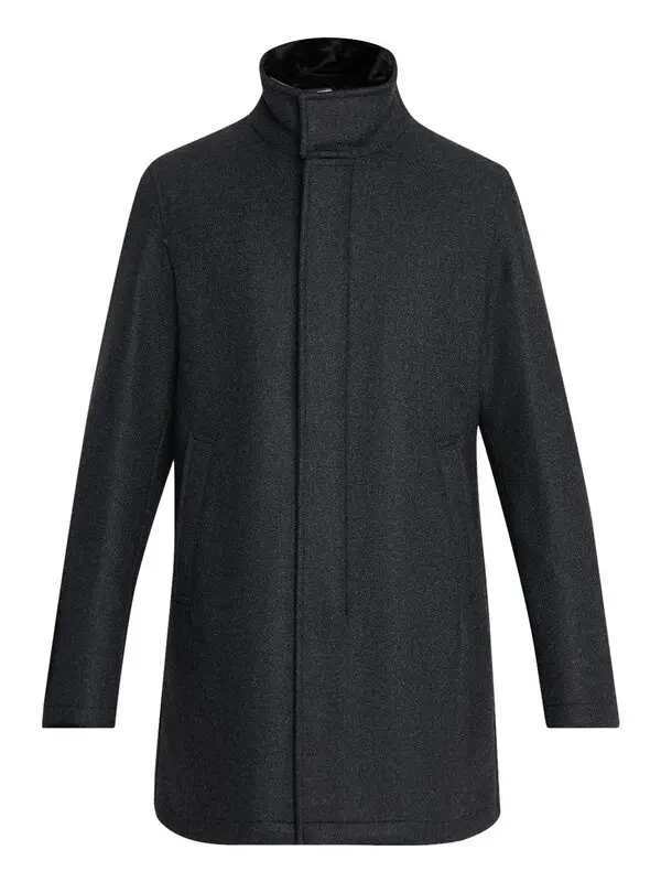 Herno Twill Car Coat With Removable Faux-fur Collar - 9490