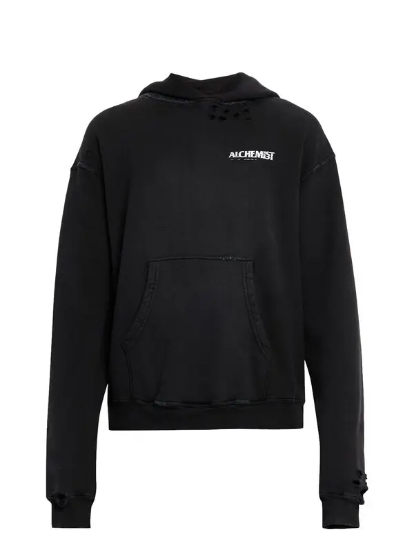 Alchemist Distressed Logo Hoodie - Jet Black