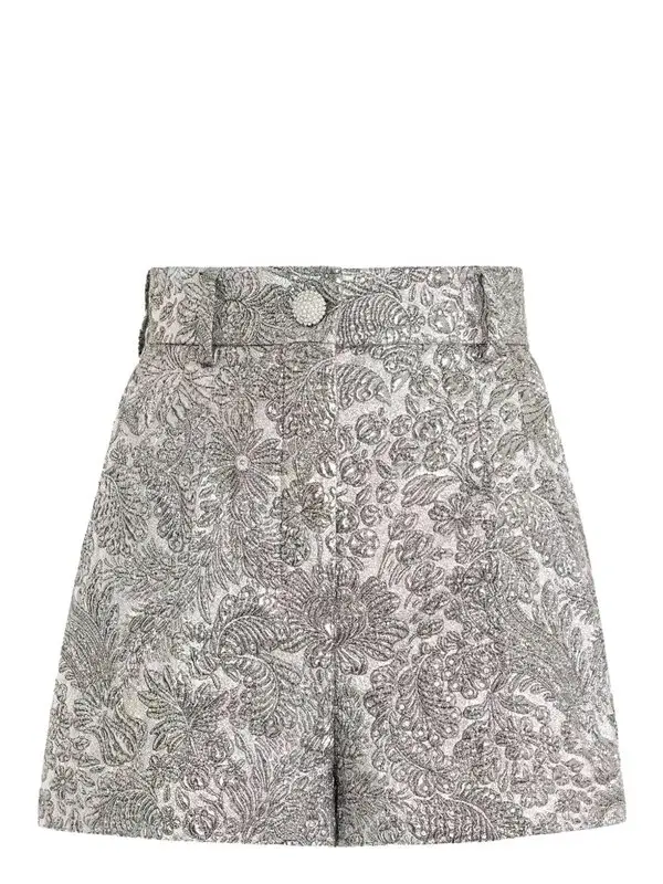 Dolce & Gabbana Floral Jacquard Shorts - Silver