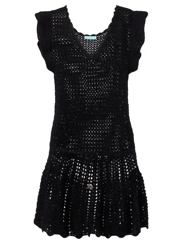 Melissa Odabash Bailey Knitted Cotton Minidress - Black