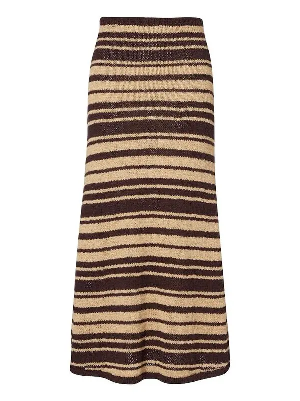 Faithfull The Brand Micah Striped Maxi Skirt - Beige
