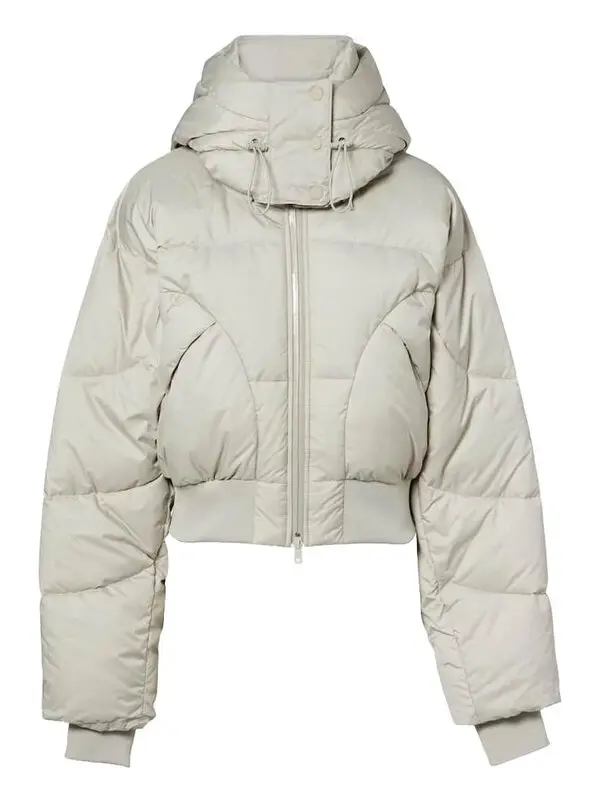 Adidas By Stella McCartney Quilted Cropped Puffer Jacket - Grey