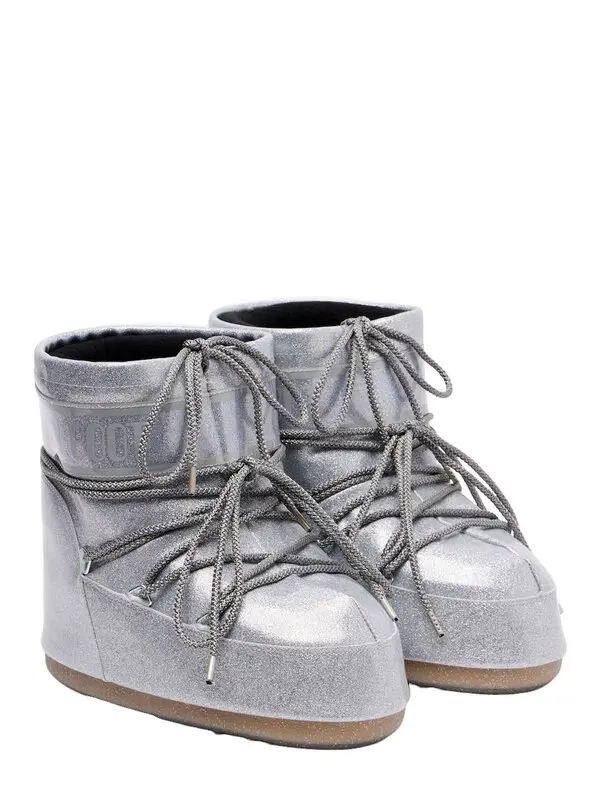 Moon Boot Icon Low Glitter Snow Boots - Silver