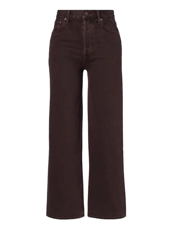 AGOLDE Ren High-rise Wide-leg Jeans - Brown