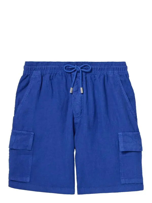 Vilebrequin Straight-leg Linen Cargo Shorts - Blue
