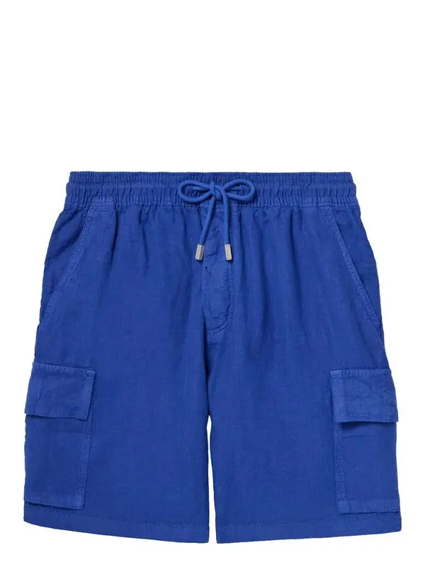 Vilebrequin Straight-leg Linen Cargo Shorts - Blue