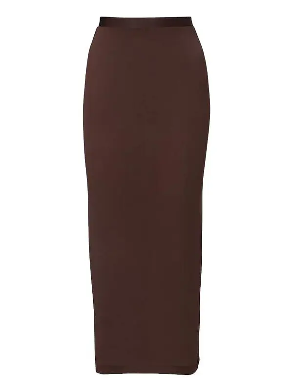 Wardrobe.NYC Sheer Midi Skirt - Brown