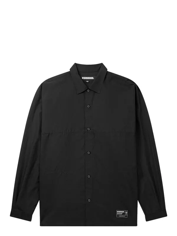 NEIGHBORHOOD Dolman Logo-appliquéd Cotton Shirt - Black