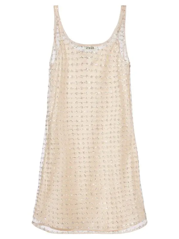 Staud Aurielle Sequined Tulle Mini Dress - Pink