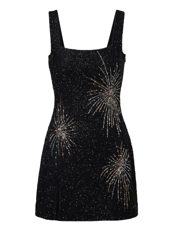 Staud Le Sable Beaded Minidress - Black