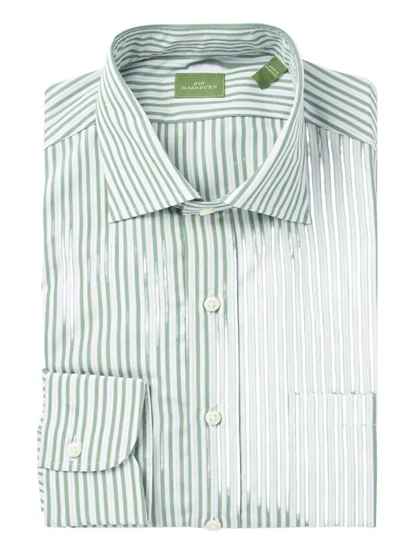 Sid Mashburn Striped Cotton-poplin Shirt - Green