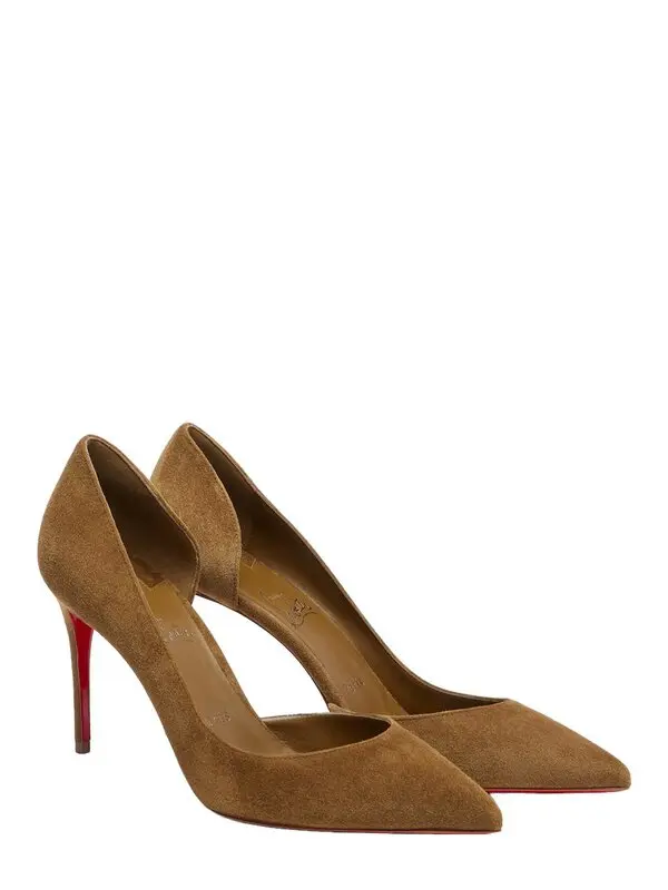 CHRISTIAN LOUBOUTIN Iriza 85 Suede Pumps - Brown