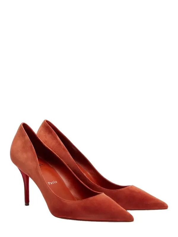CHRISTIAN LOUBOUTIN Miss Z 80 Suede Pointed Toe Pumps - Orange