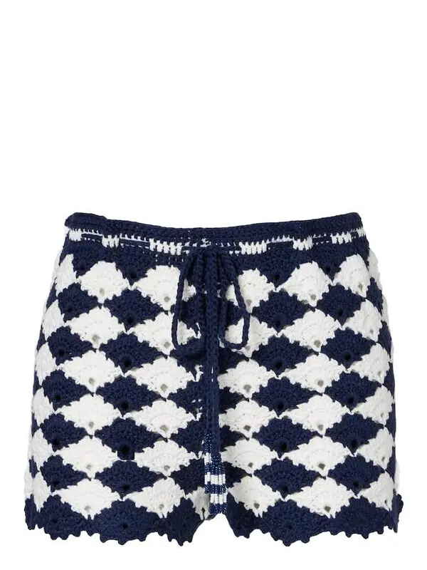 Farm Rio Crochet Shorts - Blue