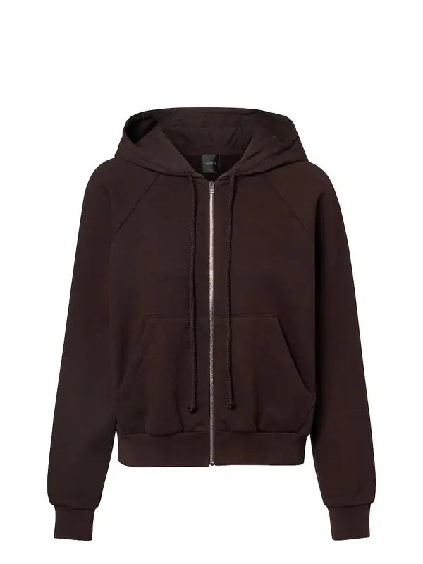 LESET Jamie Cotton Terry Zip-up Hoodie - Brown