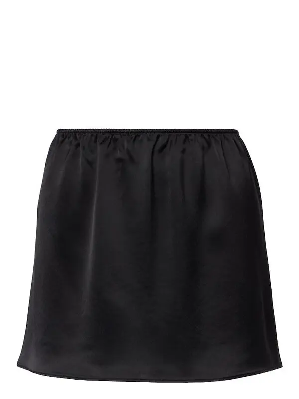 LESET Barb Satin Miniskirt - Black