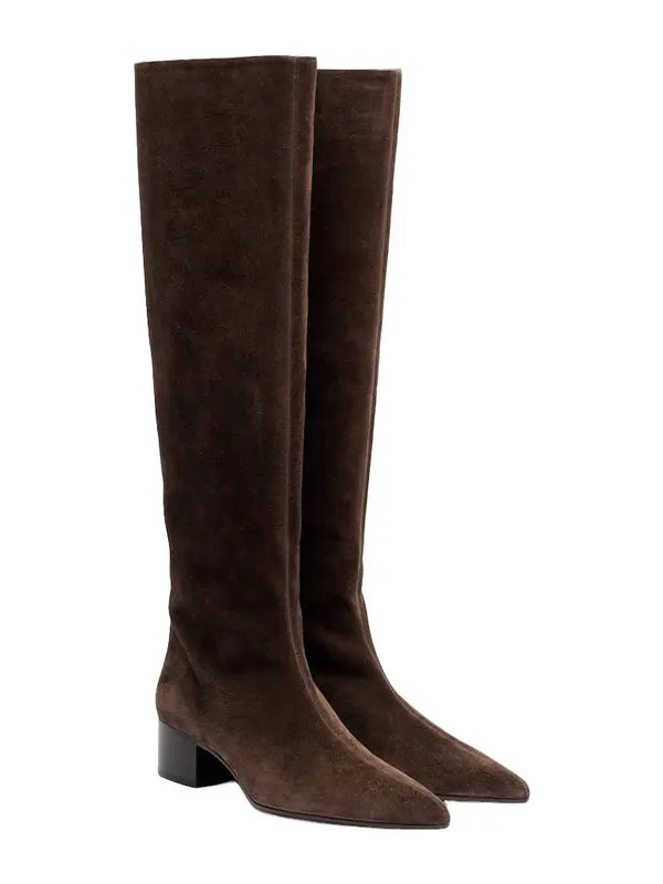 Khaite Andee Knee-high Suede Boots - Brown