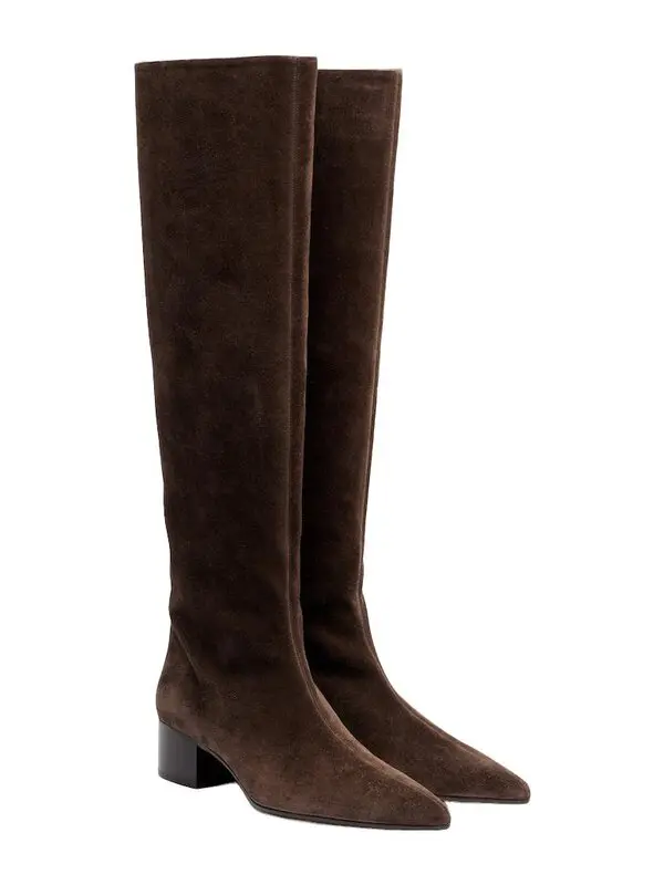 Khaite Andee Knee-high Suede Boots - Brown