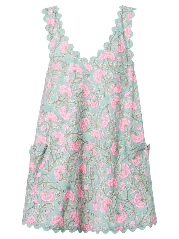 JULIET DUNN Floral Cotton Minidress - Green