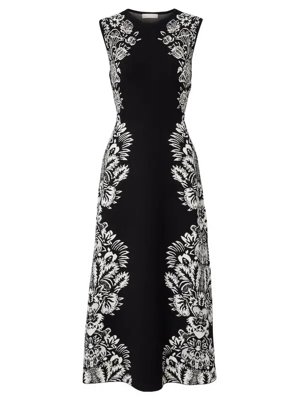 Ulla Johnson Liana Jacquard Midi Dress - Black