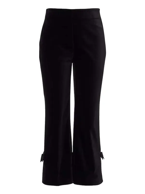 Posse Quincy Cropped Velvet Pants - Black