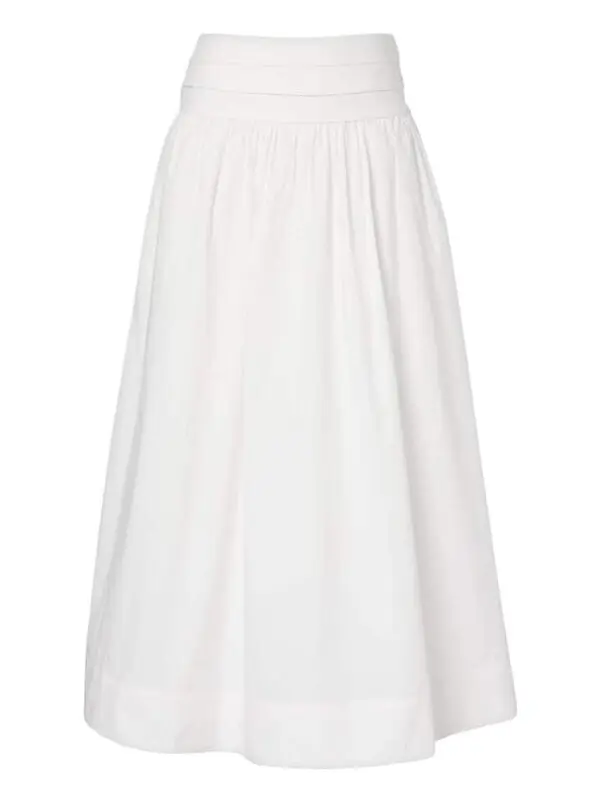 Posse Rue Cotton Midi Skirt - White