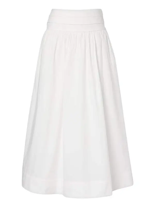 Posse Rue Cotton Midi Skirt - White