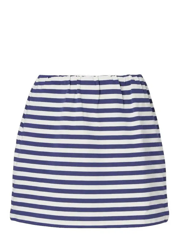 Posse Haisley Striped Cotton Miniskirt - Blue