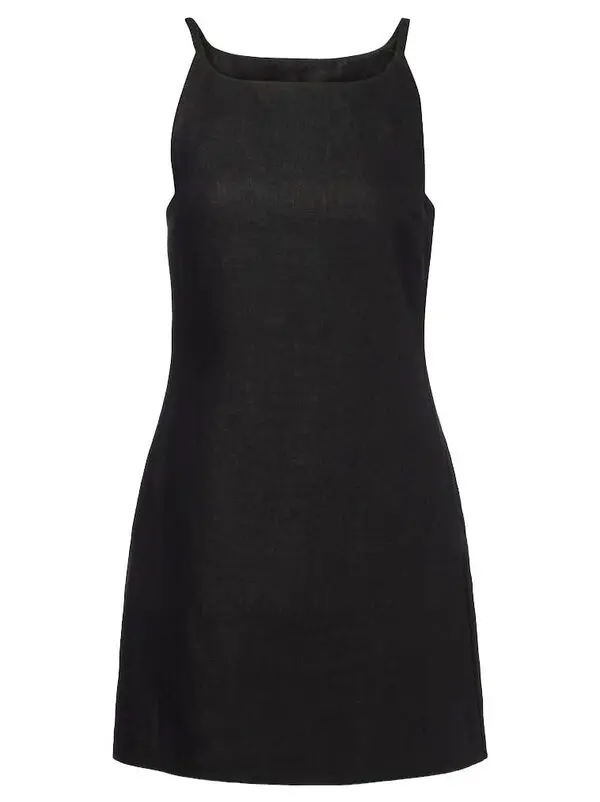 Posse Neve Linen Mini Dress - Black