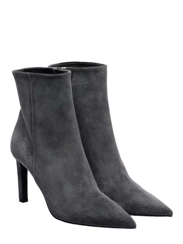 JIMMY CHOO Frankie 85 Suede Ankle Boots - Grey