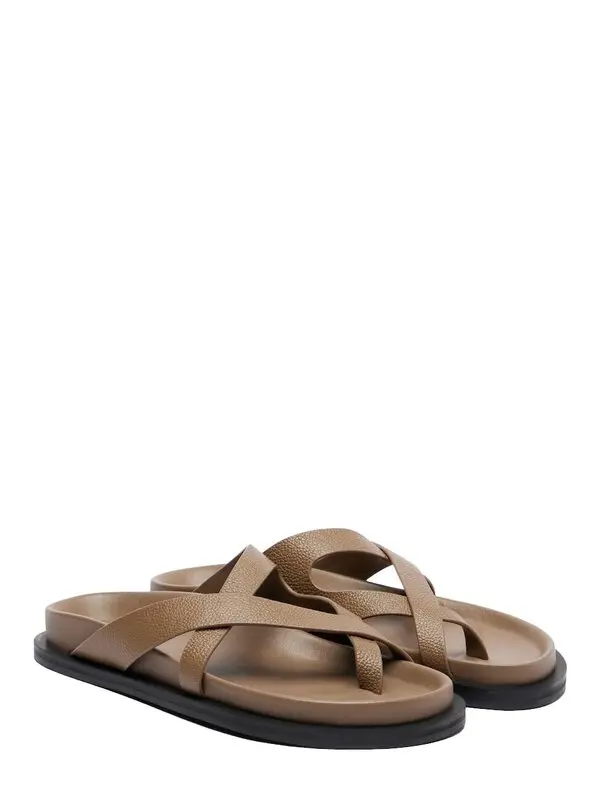 A.emery Claude Leather Sandals - Beige