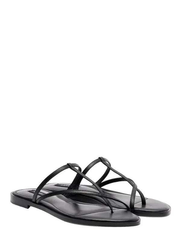 A.emery Cyrus Leather Thong Sandals - Black