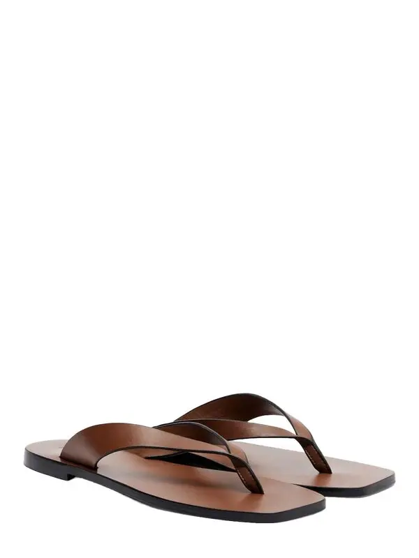 A.emery Kinto Leather Thong Sandals - Brown