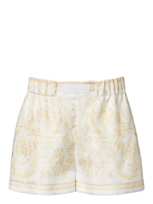 Versace Underwater Barocco Silk Twill Shorts - Gold