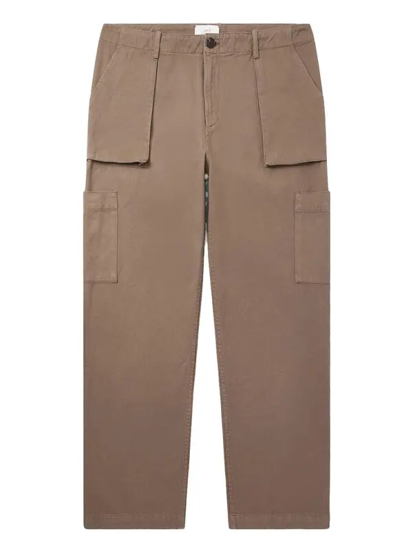 Mr P. Edward Straight-leg Cotton-twill Cargo Trousers - Brown