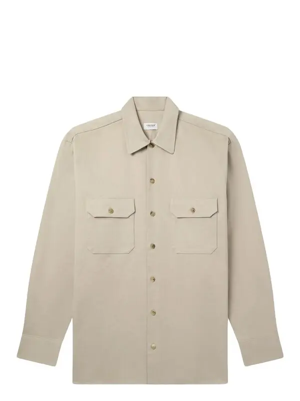 GHIAIA Cotton-twill Shirt - Neutrals