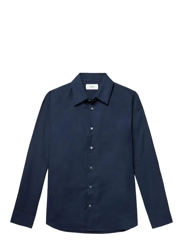 Mr P. Brushed Organic Cotton Shirt - Blue