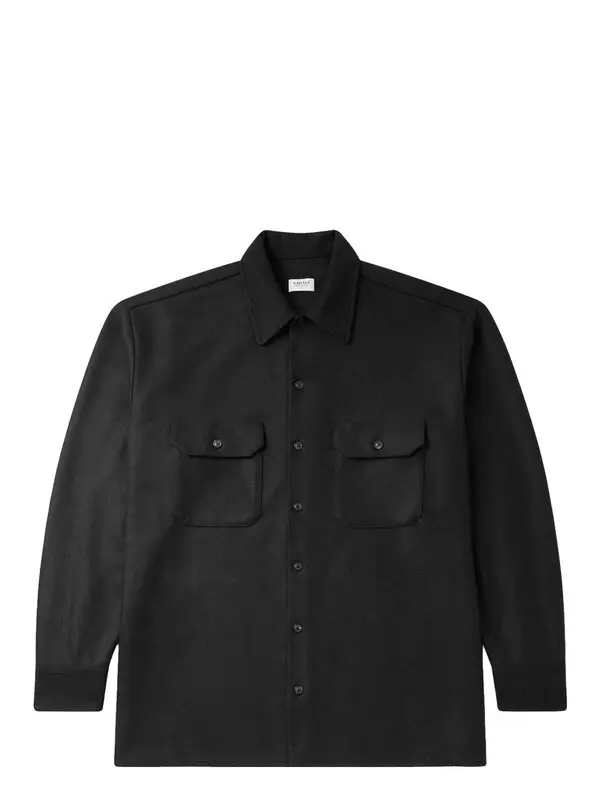 GHIAIA Wool Overshirt - Black