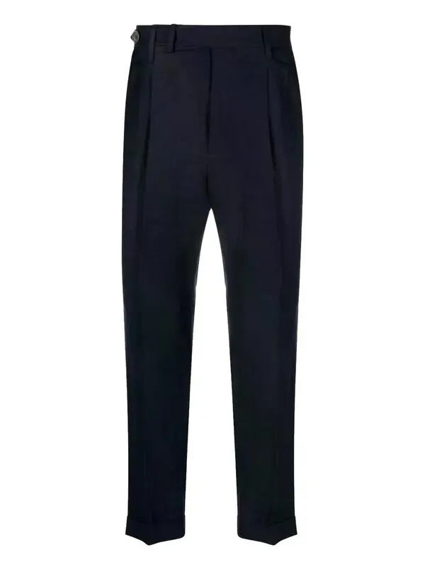 Brunello Cucinelli Off-centre Linen Trousers - Blue
