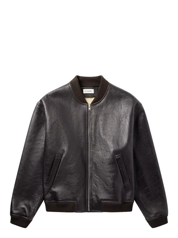 FRAME Shearling Bomber Jacket - Brown