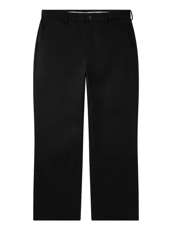 GHIAIA Straight-leg Cotton Chinos - Black