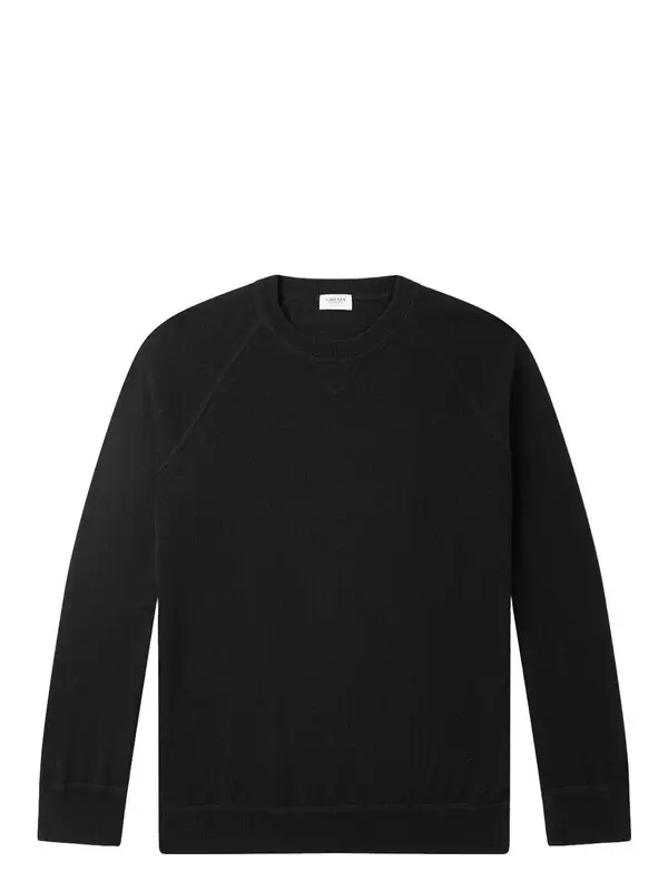 GHIAIA Cashmere Crew Neck Sweater - Black