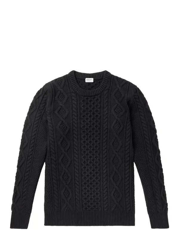 GHIAIA Pescatore Cable-knit Wool Sweater - Black