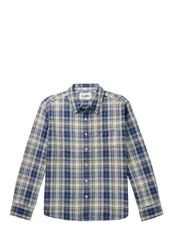 CORRIDOR Equinox Checked Cotton Shirt - Blue