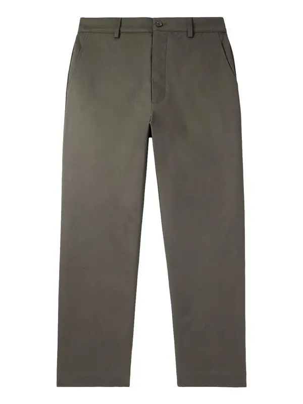 GHIAIA Straight-leg Cotton Chinos - Green