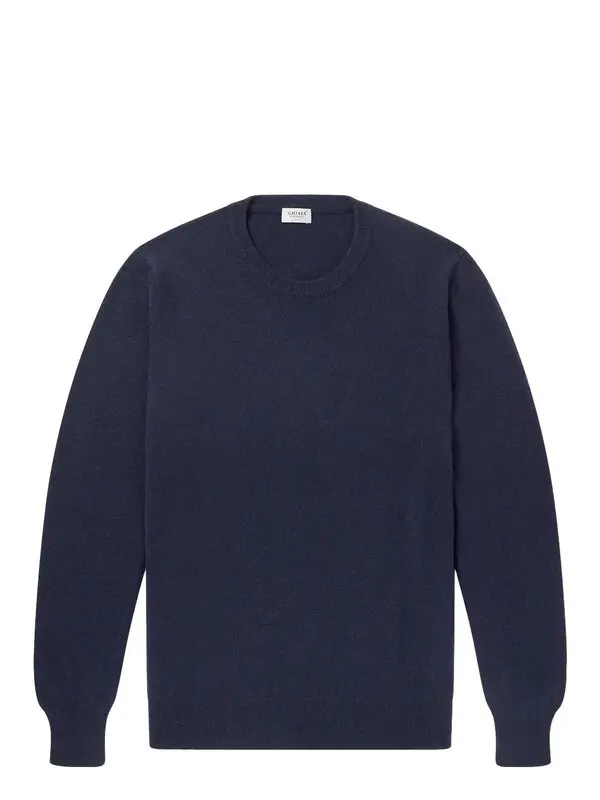 GHIAIA Cashmere Crewneck Sweater - Blue