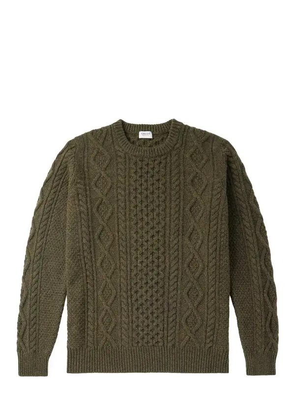 GHIAIA Pescatore Cable-knit Wool Sweater - Green