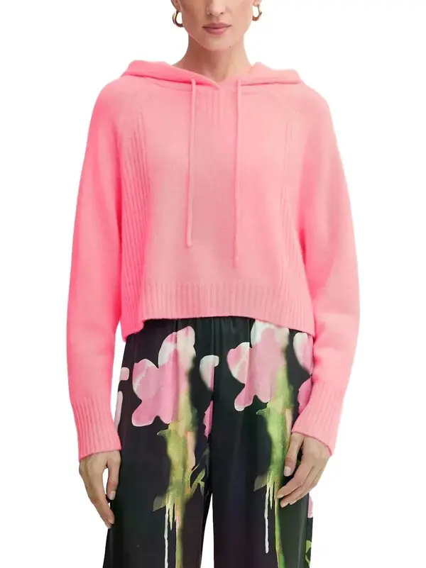 From Future Hooded Ribbed Hoodie - Pink